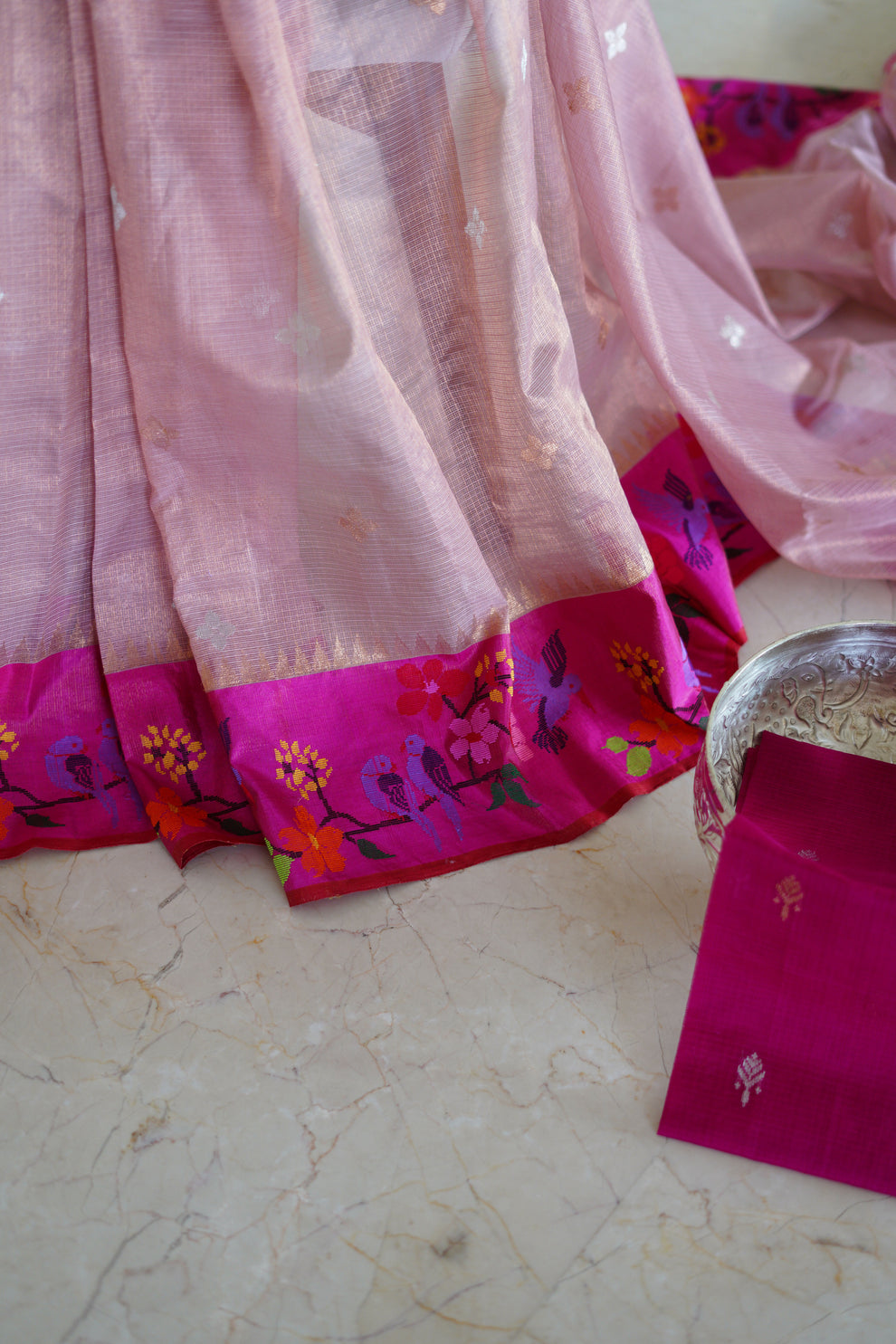 Mauve Single Tissue Weave Saree – Chokhana - The Weave